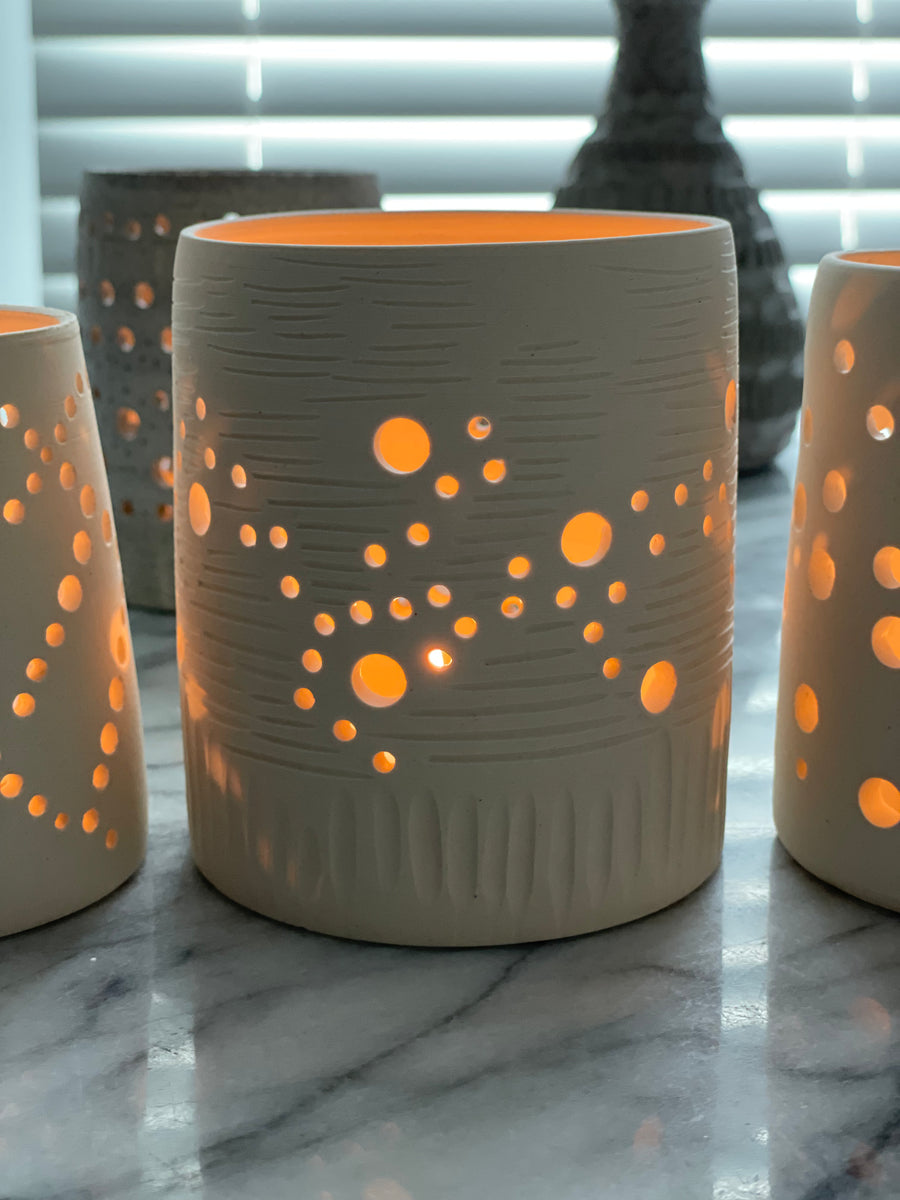 Poetry - XL Porcelain Tea Light – Art by Linny